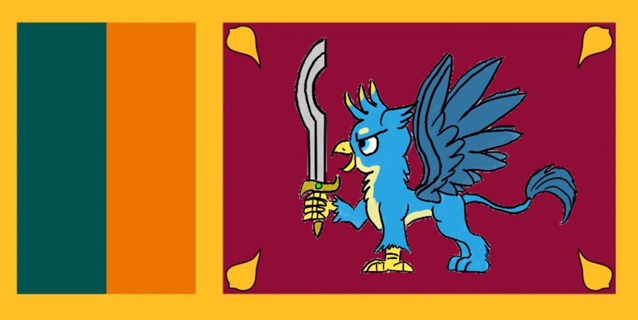 #2926452 - safe, artist:horsesplease, edit, gallus, griffon, g4, flag ...