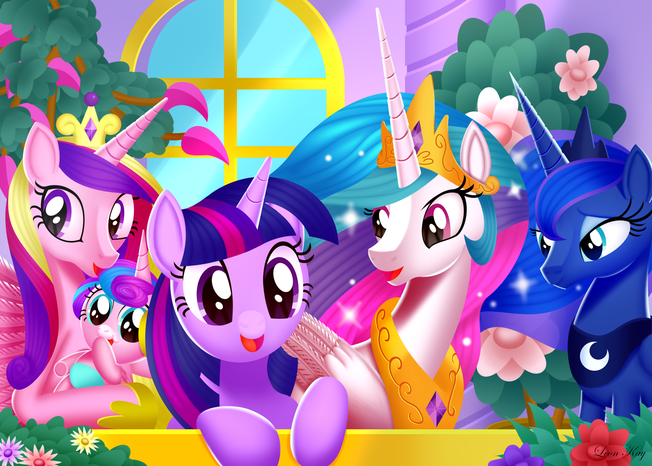 #2927736 - safe, artist:leonkay, princess cadance, princess celestia ...