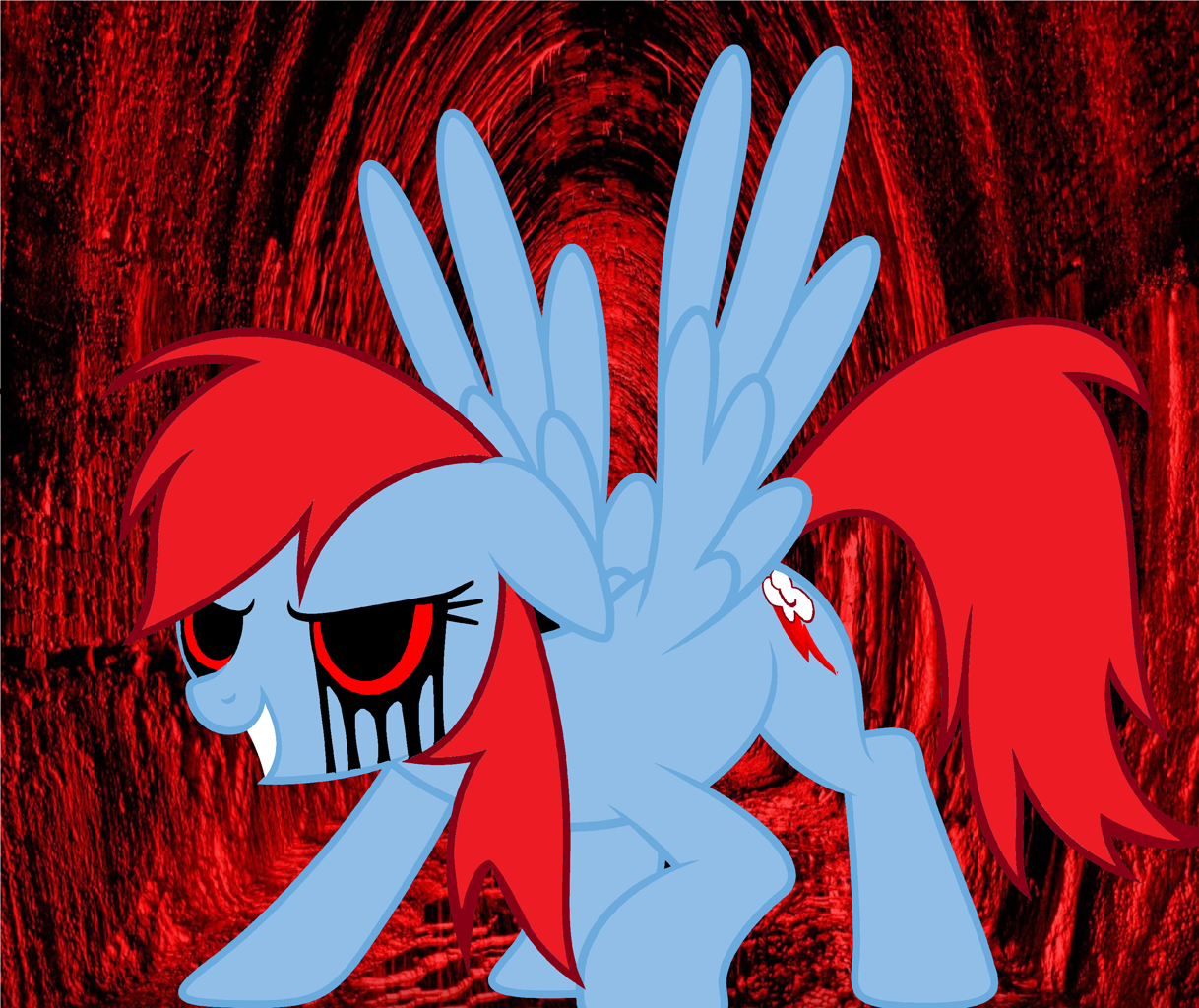 #2929296 - safe, artist:umbrella0production, rainbow dash, pegasus, pony, g4, black sclera ...