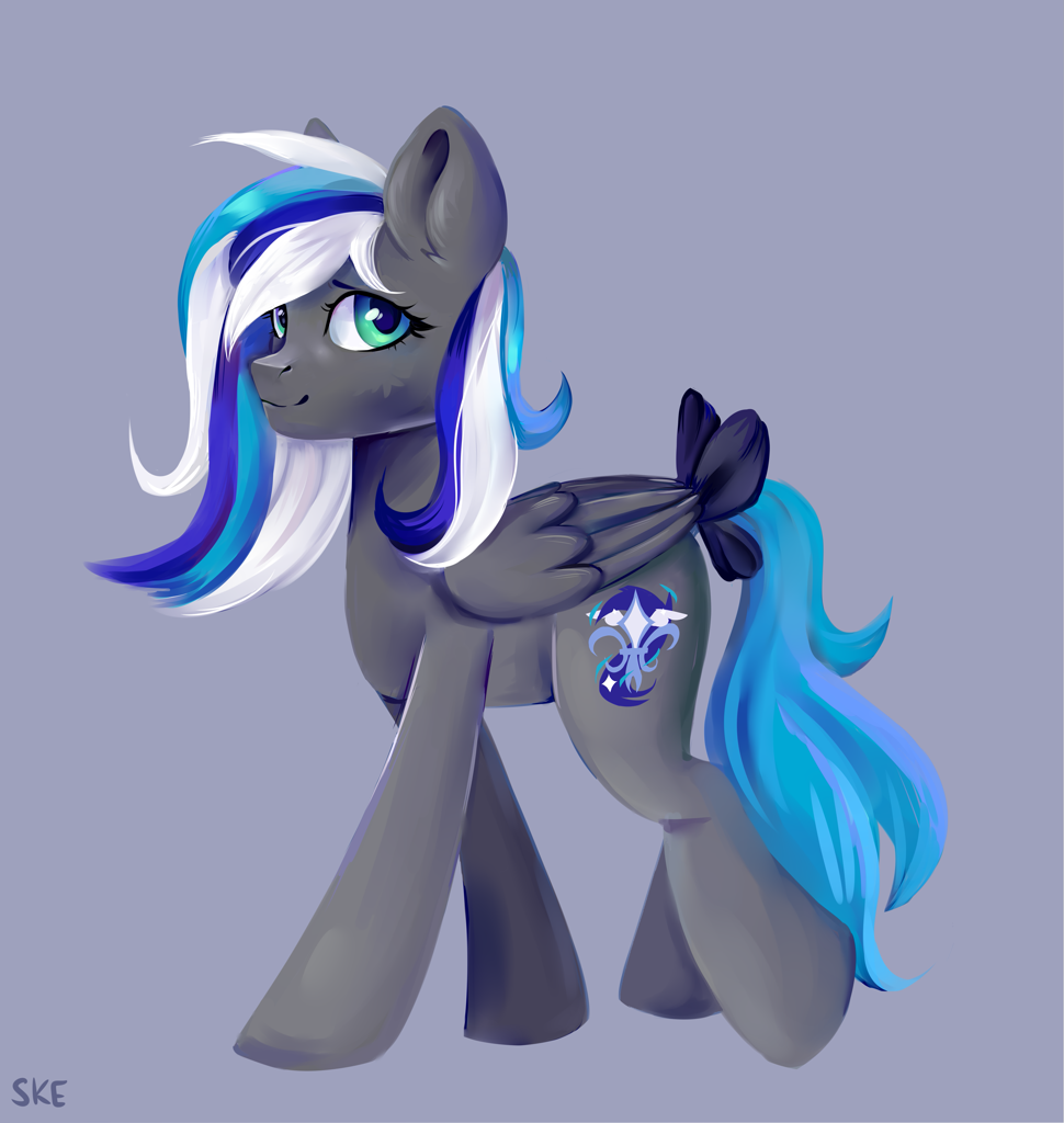 #2919835 - safe, alternate version, artist:ske, oc, oc:flaming dune, pegasus, pony, bow, female ...