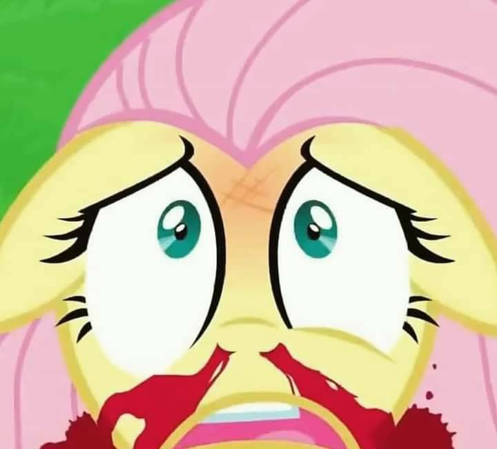 #2919972 - semi-grimdark, artist:misterdavey, fluttershy, smile hd, g4, abuse, bleeding, blood ...