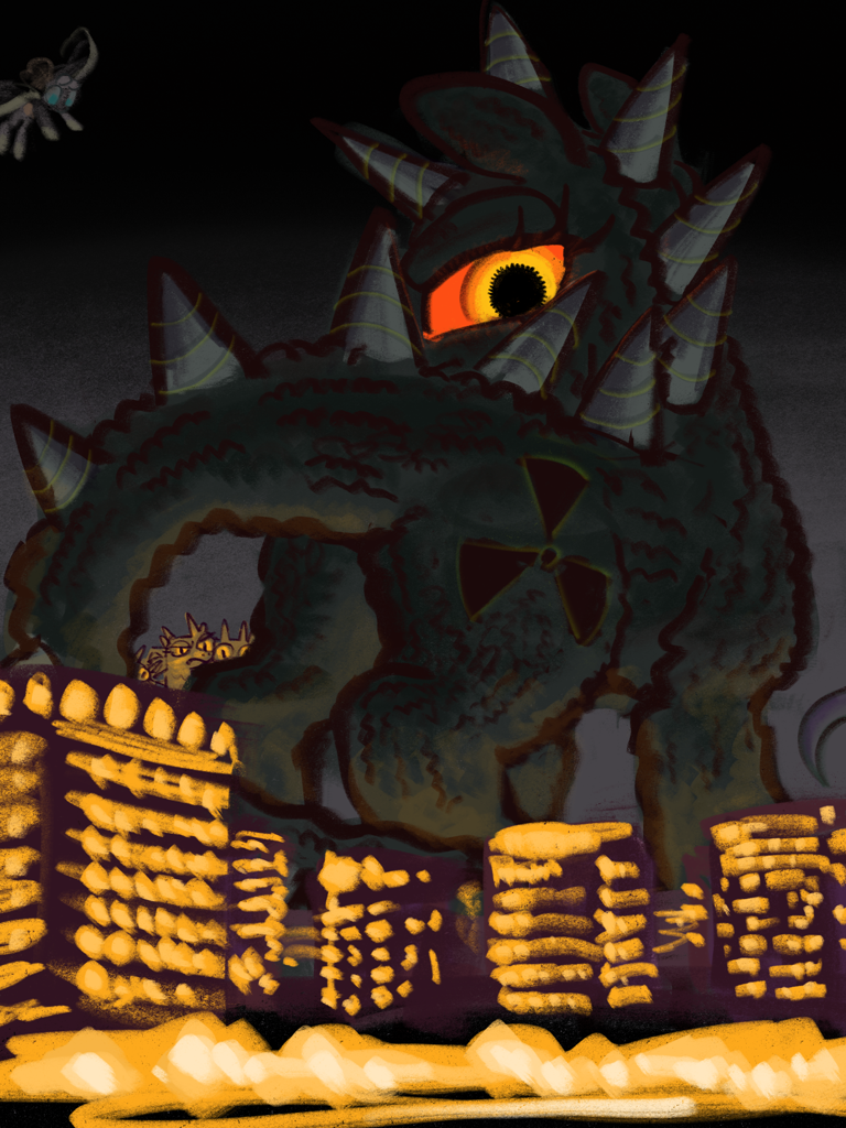 #2934942 - safe, artist:ja0822ck, kaiju, kaiju pony, pony, gigan ...