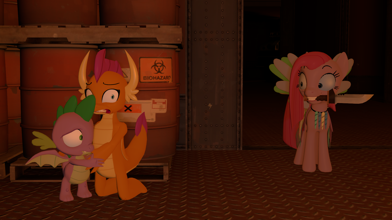 #2935834 - semi-grimdark, artist:php170, pinkie pie, smolder, spike ...