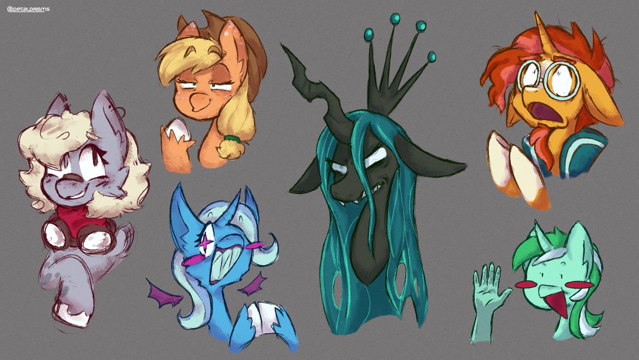 #2937132 - safe, artist:petalprisms, applejack, dust devil, lyra ...