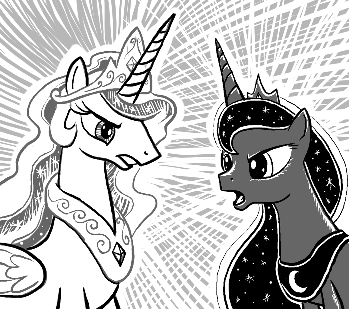 #2938649 - safe, artist:chatoyance, princess celestia, princess luna ...