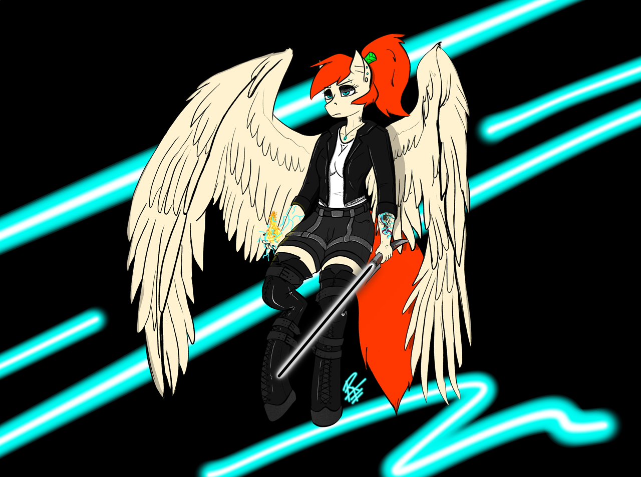 #2923195 - safe, artist:raw16, oc, oc:ray muller, pegasus, anthro ...