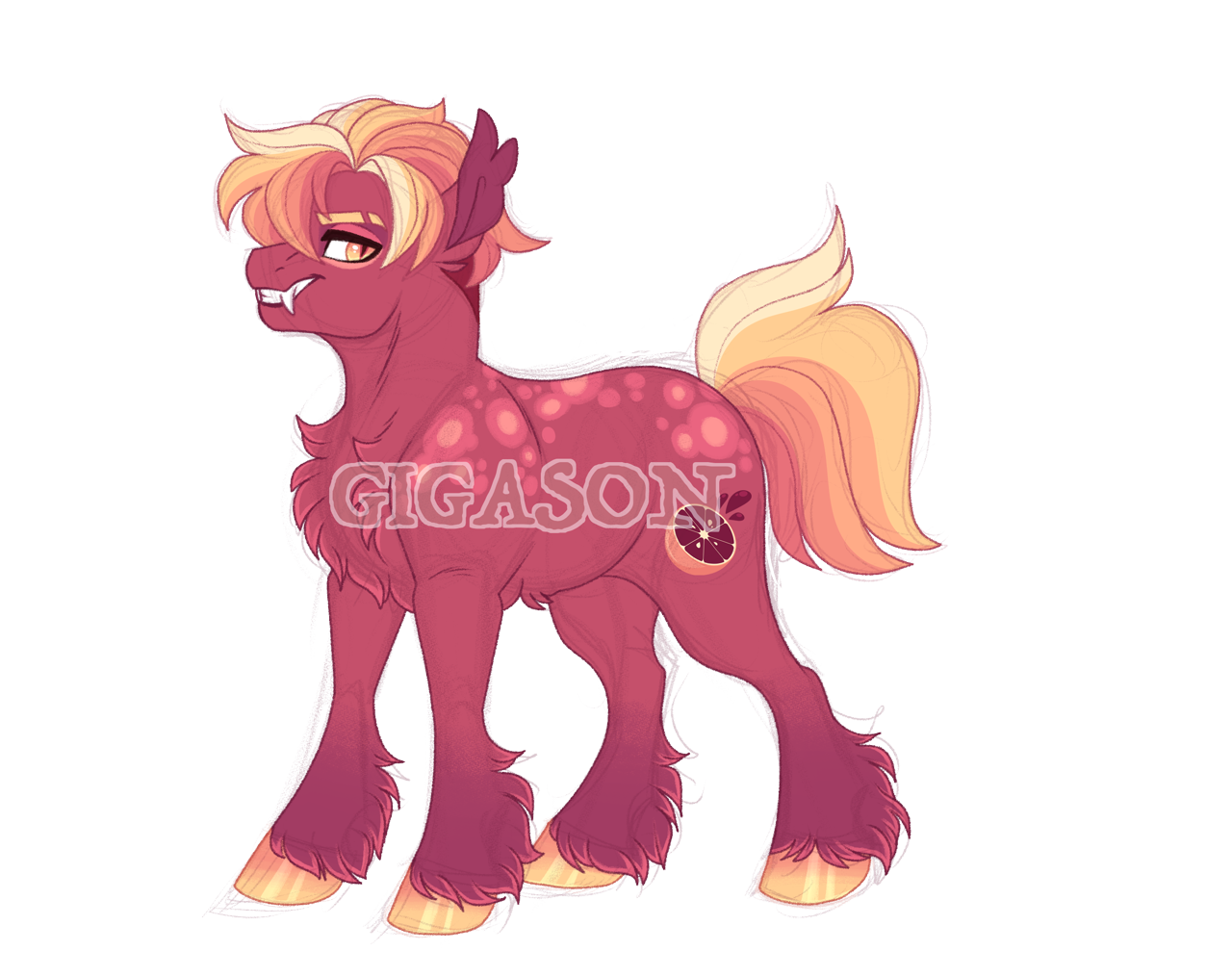 #2947180 - safe, artist:gigason, oc, oc:blood orange, earth pony, pony ...