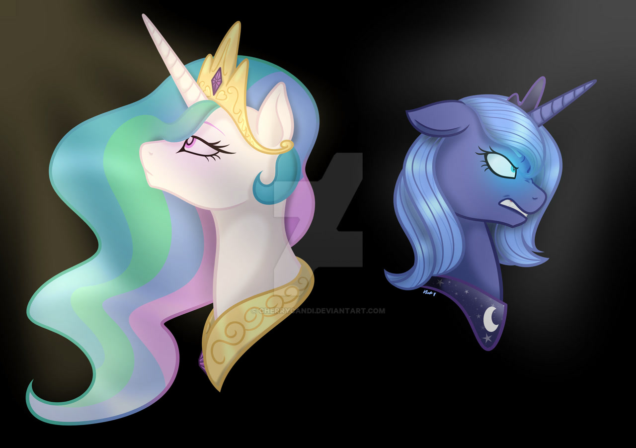 #2948082 - safe, artist:cherrycandi, princess celestia, princess luna ...