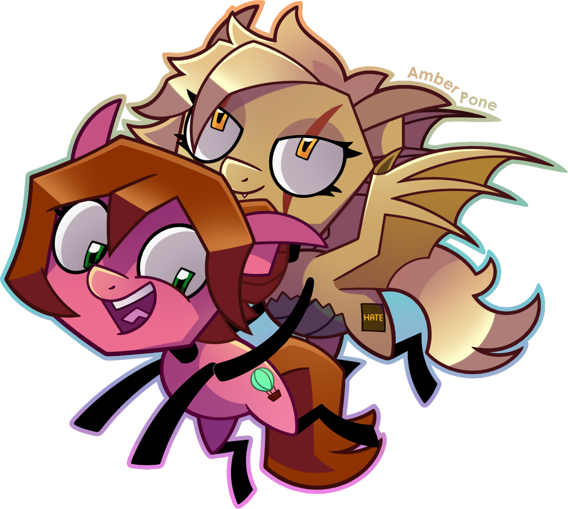 #2948130 - safe, artist:amberpone, oc, oc only, oc:am, oc:mia, bat pony ...
