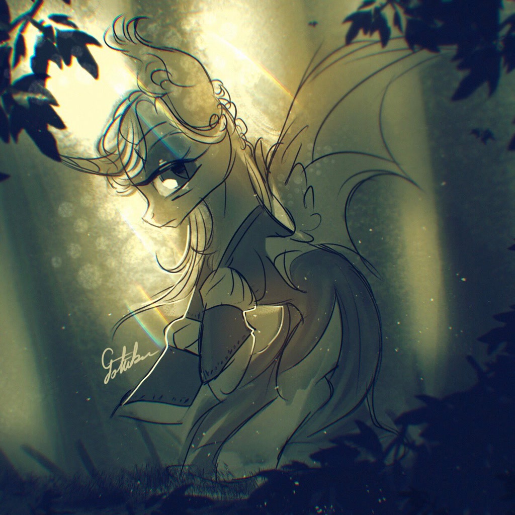 #2949214 - safe, artist:rottengotika, oc, oc only, alicorn, bat pony ...