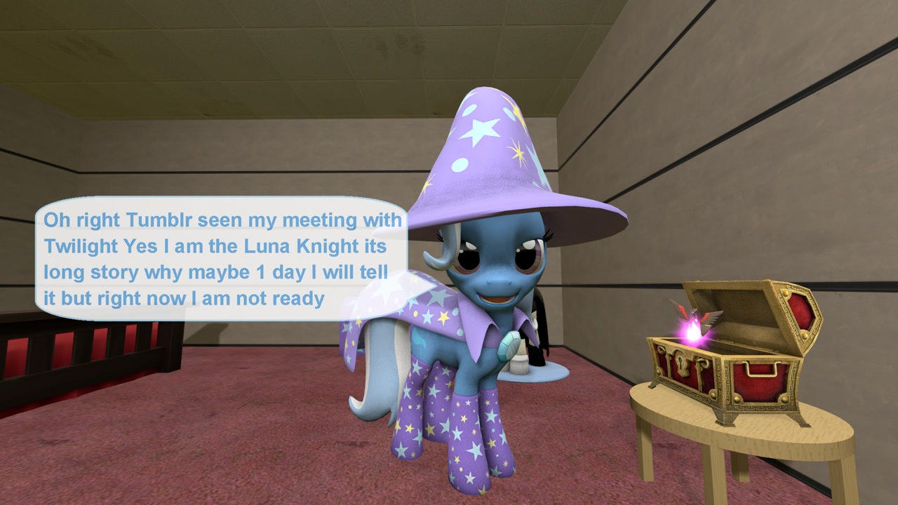 #2952342 - safe, artist:ask-the-luna-knight, trixie, pony, unicorn, g4, 3d, solo, source ...