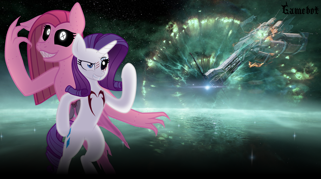 #2953943 - safe, artist:tcgamebot, opalescence, pinkie pie, rarity ...