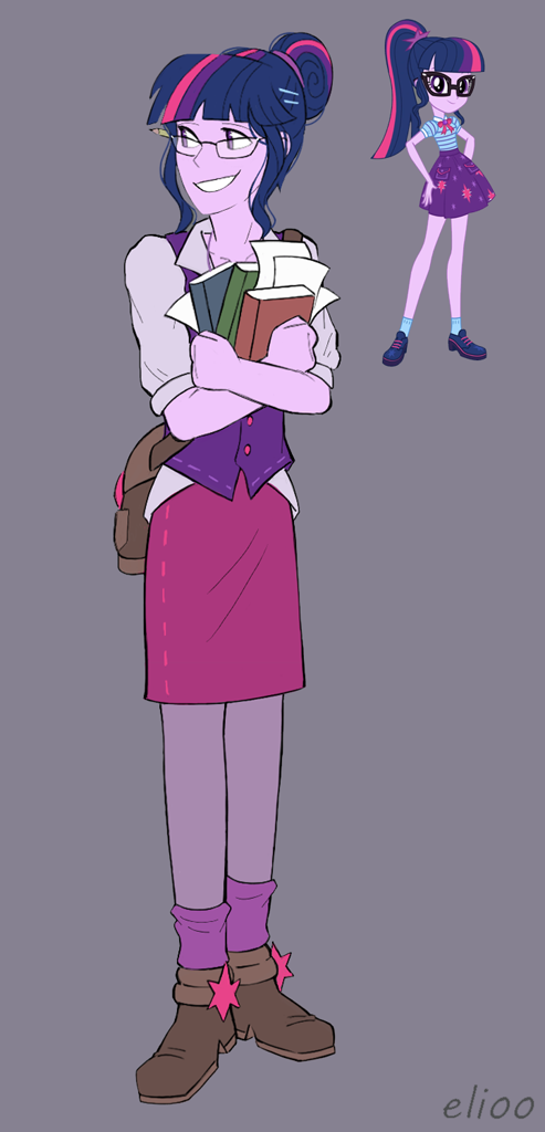 #2954128 - safe, artist:elioo, sci-twi, twilight sparkle, human ...