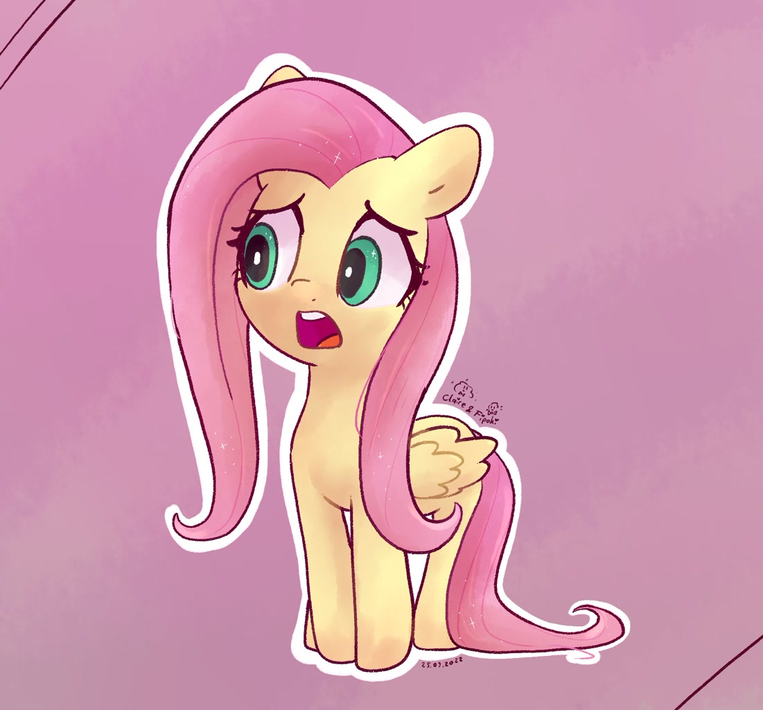 #2954324 - safe, artist:fipoki, fluttershy, pegasus, pony, g4, female, folded wings, gradient ...