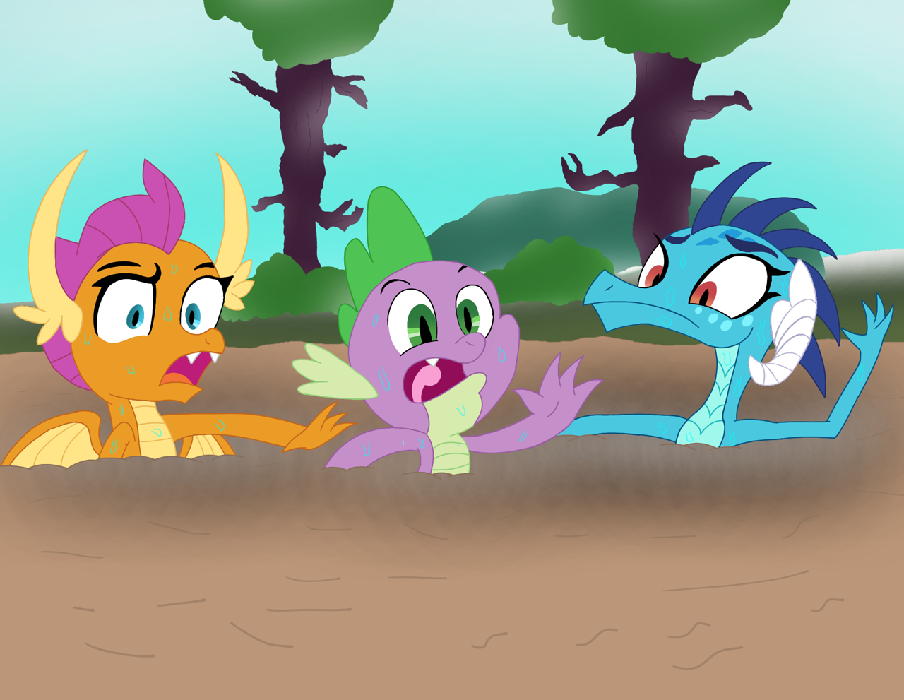 #2954640 - dead source, safe, artist:hf6374ur37, princess ember, smolder, spike, dragon, g4 ...