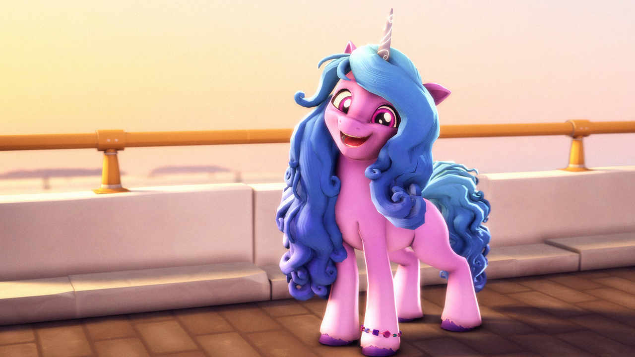 #2955138 - safe, artist:psfmer, izzy moonbow, pony, unicorn, g5, 3d ...