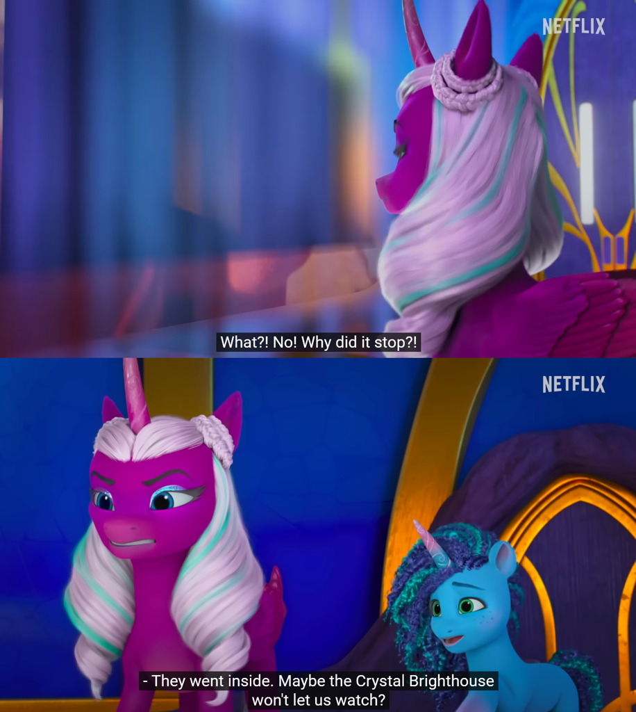 #2956919 - safe, screencap, misty brightdawn, opaline arcana, alicorn, pony, unicorn, g5, izzy ...