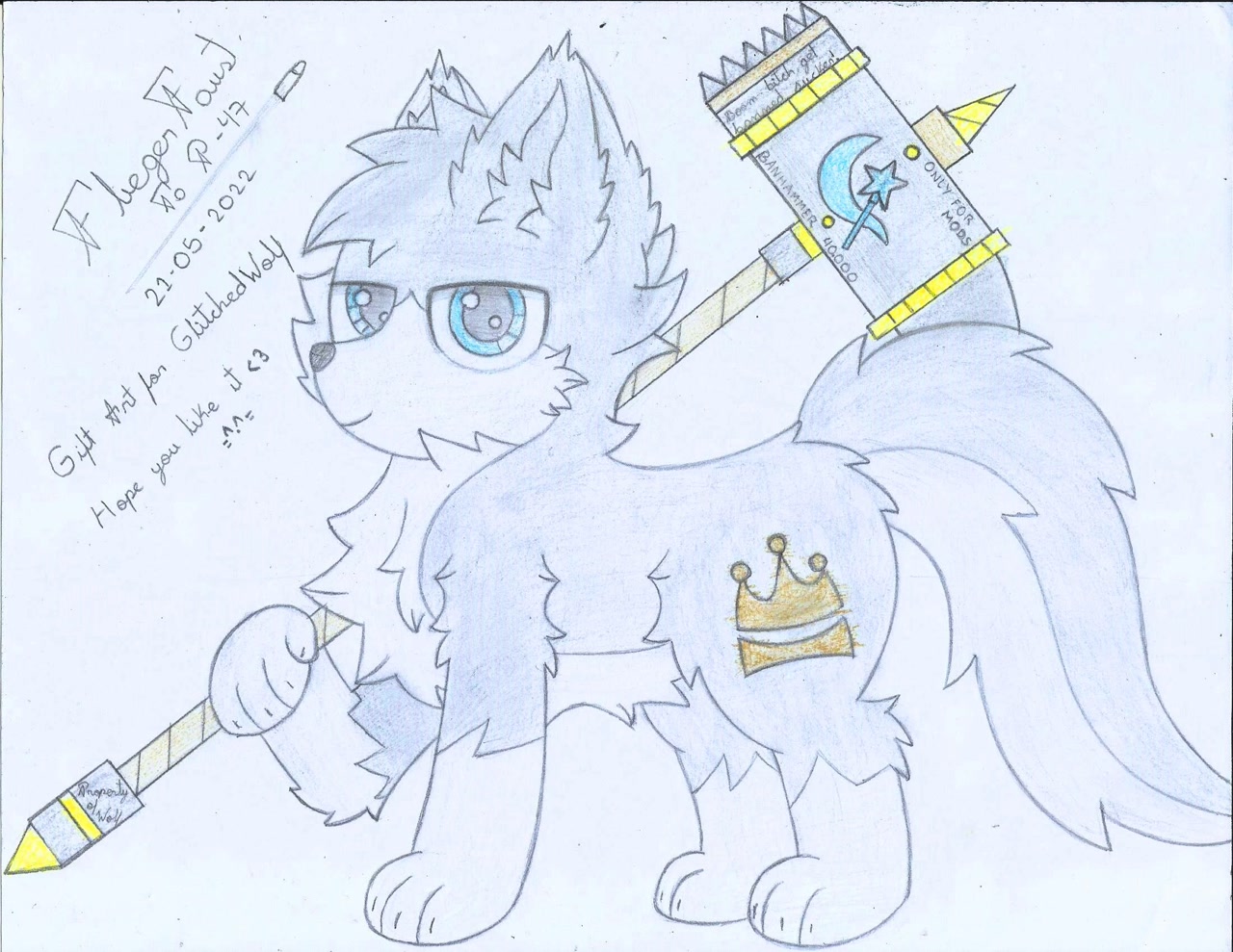 #2939990 - safe, artist:fliegerfausttop47, oc, oc only, oc:flow, wolf ...