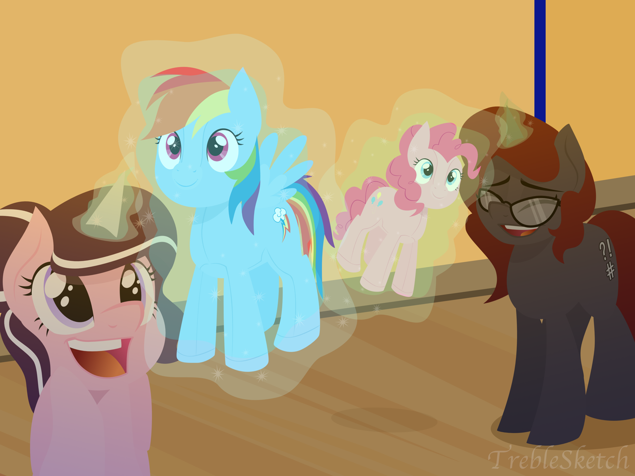 #2940410 - safe, artist:treblesketchofficial, pinkie pie, rainbow dash ...