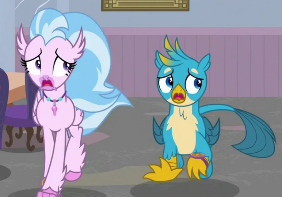 #2940428 - safe, screencap, gallus, silverstream, classical hippogriff ...