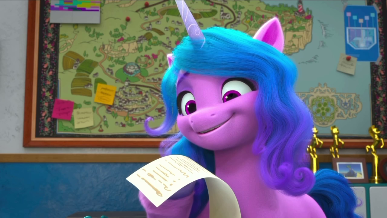 #2957823 - safe, screencap, hitch trailblazer, izzy moonbow, sparky ...