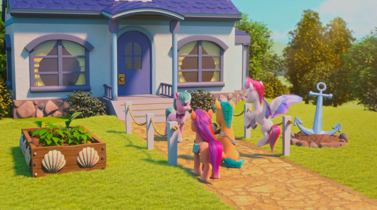 #2957828 - safe, screencap, dahlia, hitch trailblazer, izzy moonbow ...