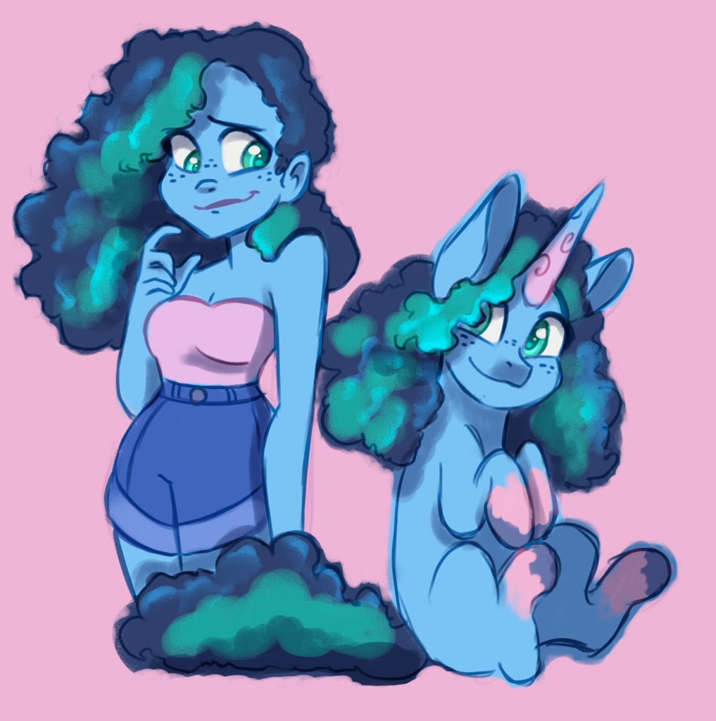 #2957889 - safe, artist:carouselunique, misty brightdawn, human, pony, unicorn, equestria girls ...