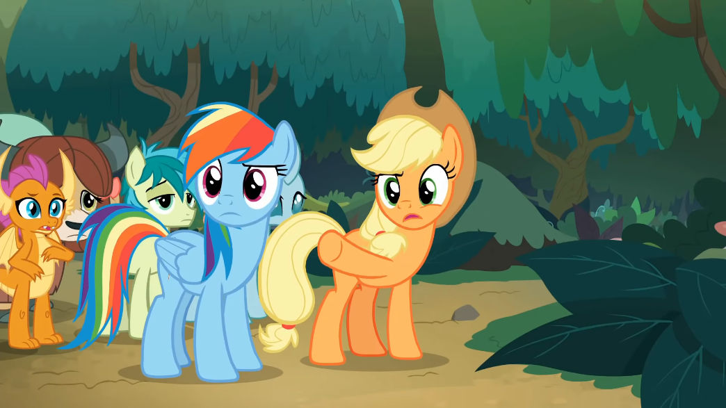 #2941000 - safe, screencap, applejack, ocellus, rainbow dash, sandbar ...