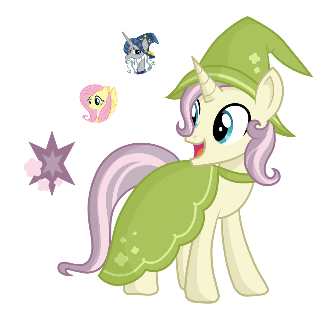 #2944265 - safe, artist:tenderrain-art, fluttershy, star swirl the ...