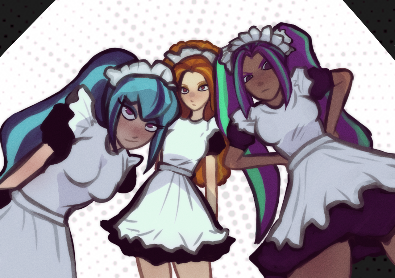 #3025197 - safe, artist:meliciamelano, adagio dazzle, aria blaze ...