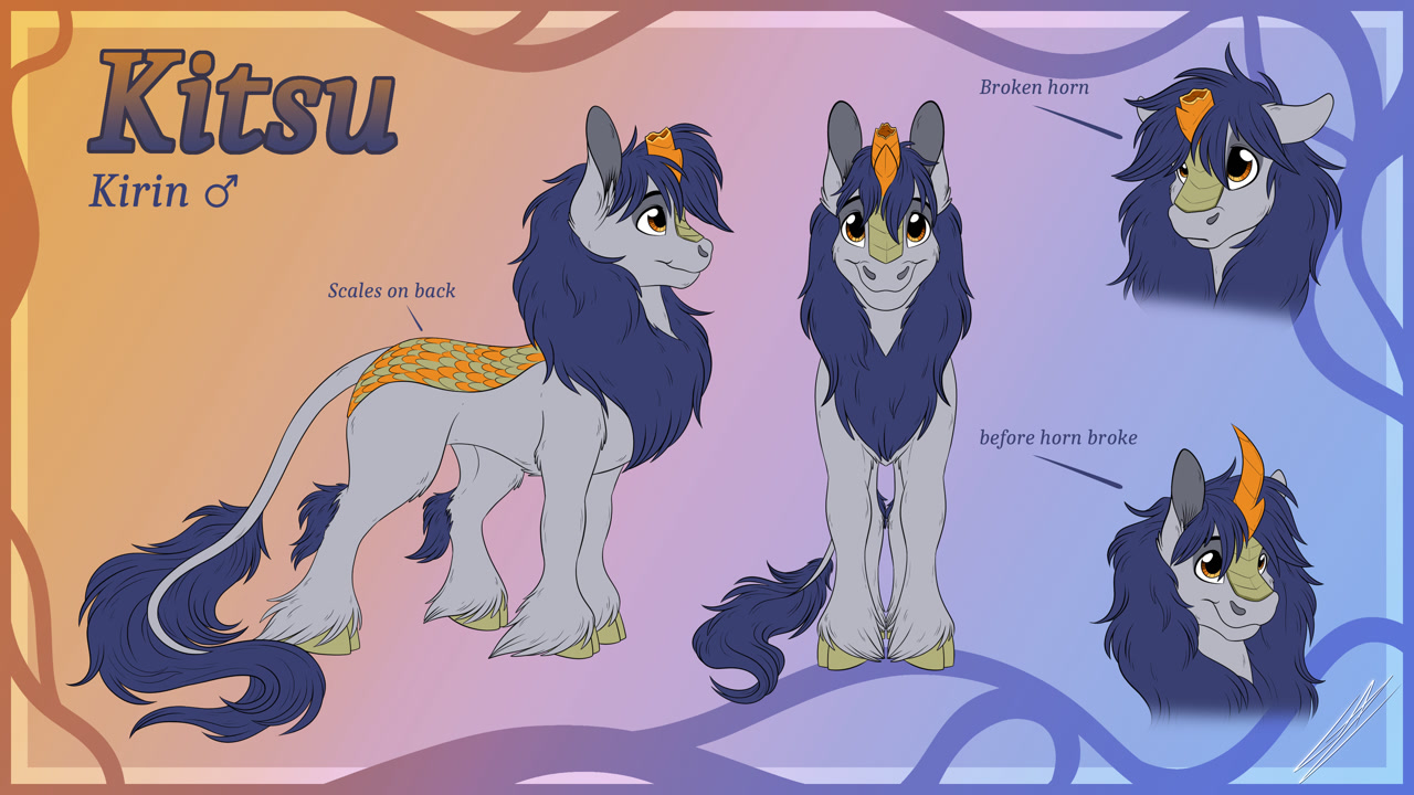 #3025293 - safe, artist:lupiarts, oc, oc only, kirin, broken horn, high res, horn, kirin oc ...