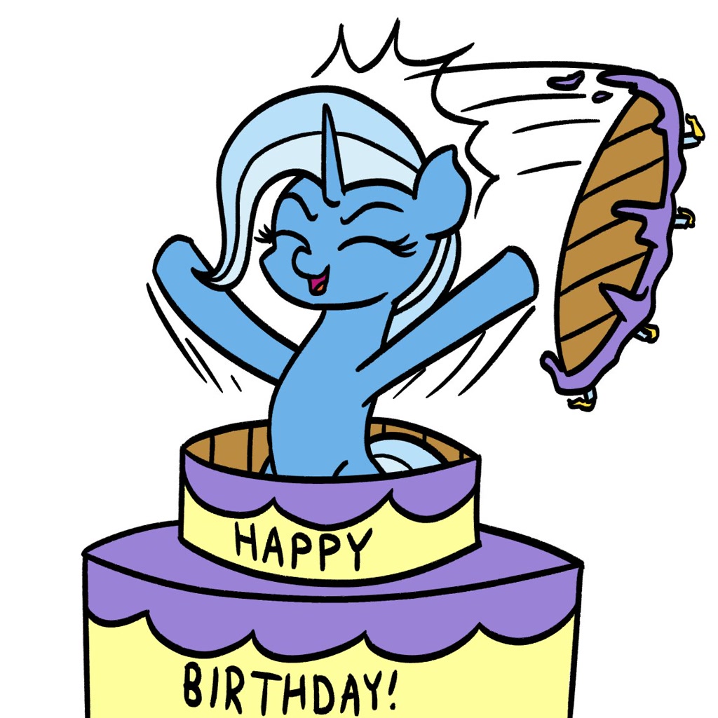 #3025644 - safe, artist:mkogwheel, trixie, pony, unicorn, g4, birthday ...