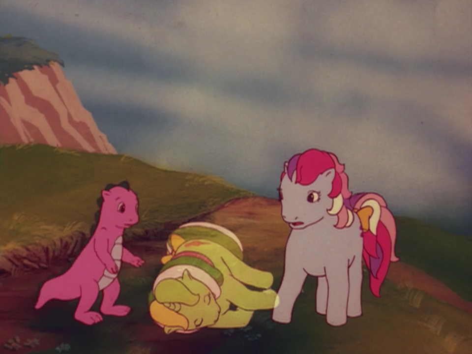 #3026460 - safe, screencap, mimic (g1), spike (g1), sweet stuff, dragon ...