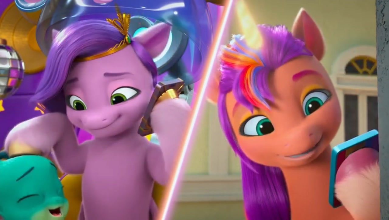 #3026774 - safe, screencap, pipp petals, sparky sparkeroni, sunny starscout, alicorn, dragon ...