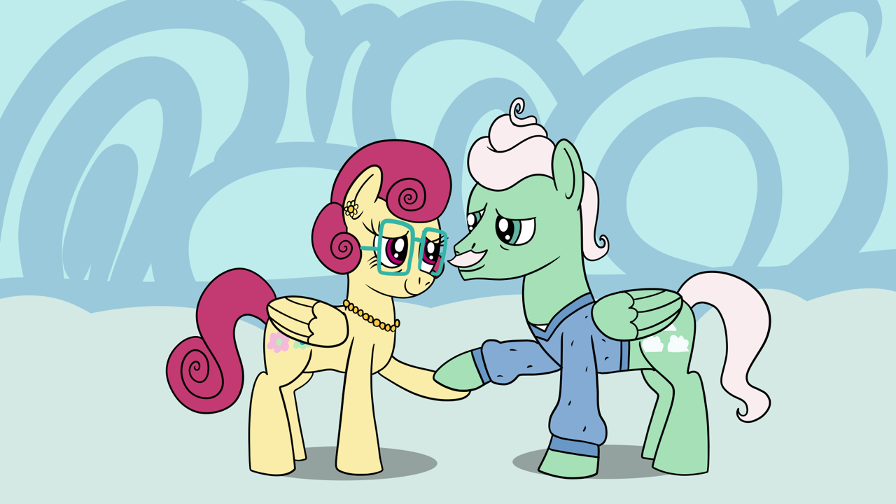 #3028924 - safe, artist:platinumdrop, gentle breeze, posey shy, pegasus ...