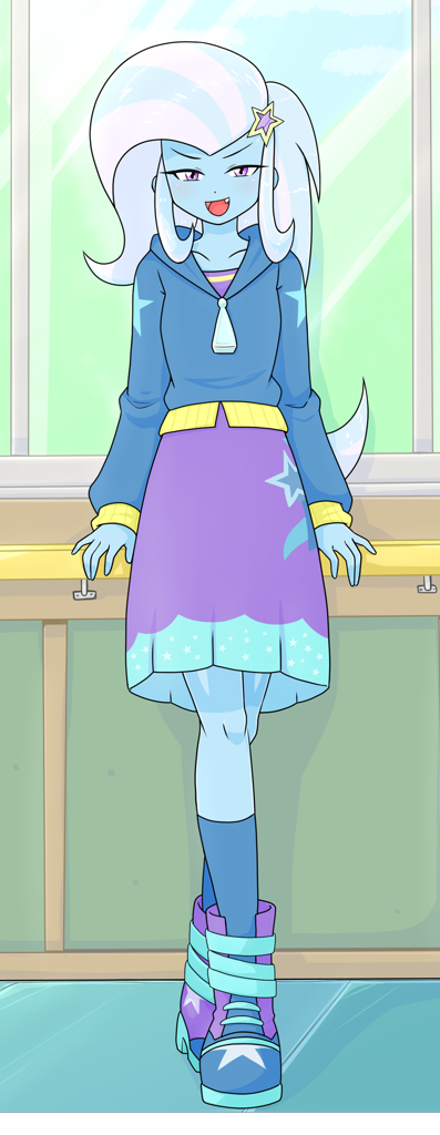 #3029933 - safe, artist:batipin, trixie, human, equestria girls, g4, 2d ...