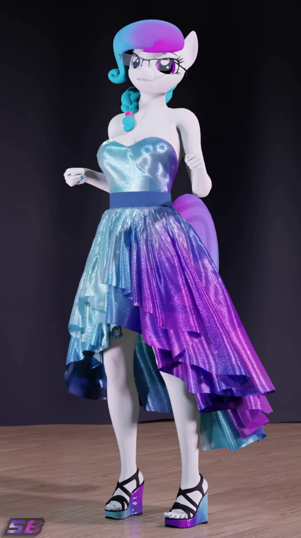 #3030980 - safe, artist:shadowboltsfm, oc, oc:aurora starling, anthro, plantigrade anthro, 3d ...