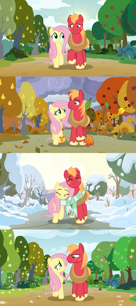 #3032288 - safe, edit, edited screencap, screencap, big macintosh, fluttershy, earth pony ...