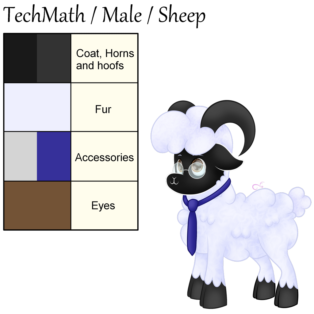 #3032632 - safe, artist:vivi's corner, oc, oc only, oc:techmath, sheep, fluffy, horns, reef ...