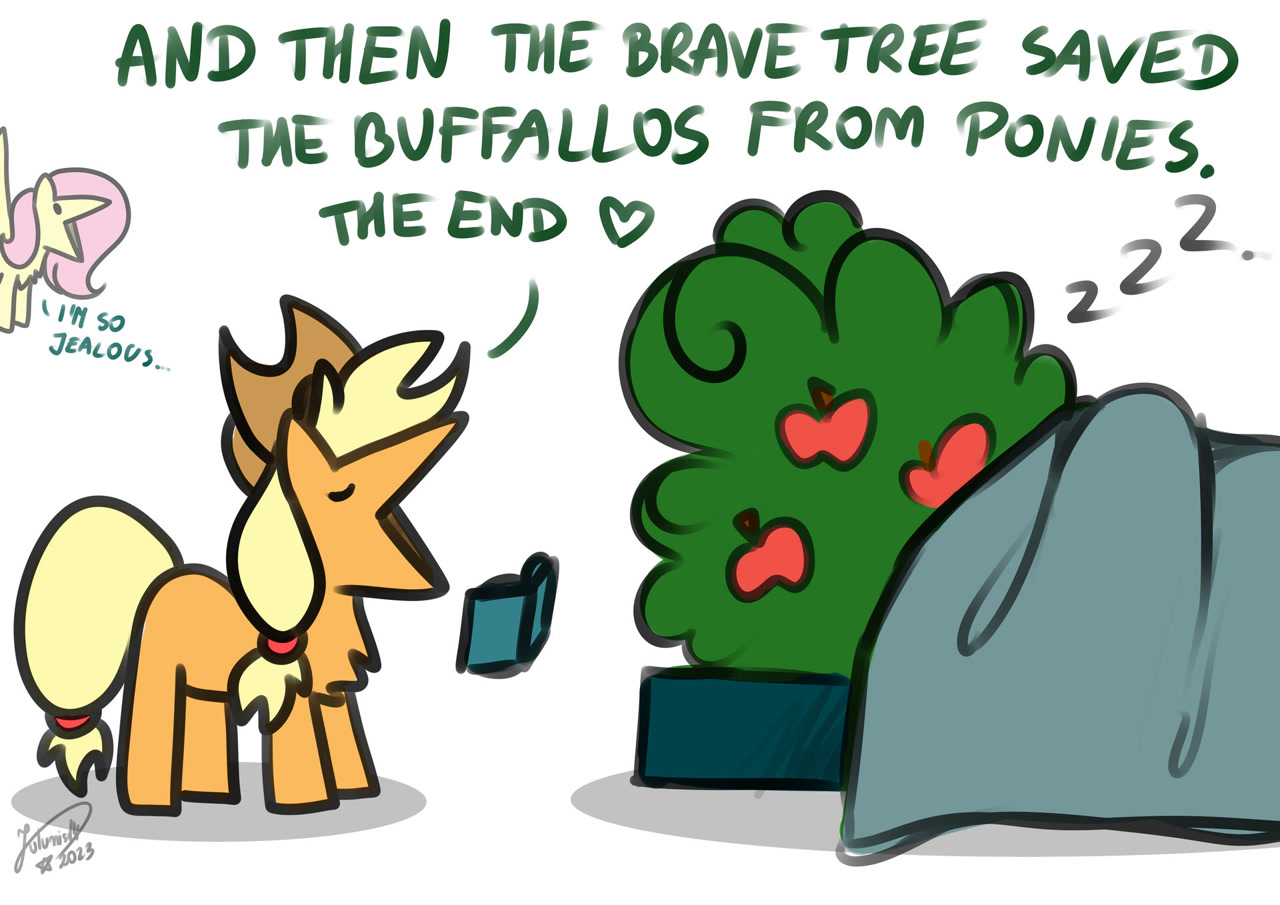 #3032784 - safe, artist:julunis14, applejack, bloomberg, fluttershy ...