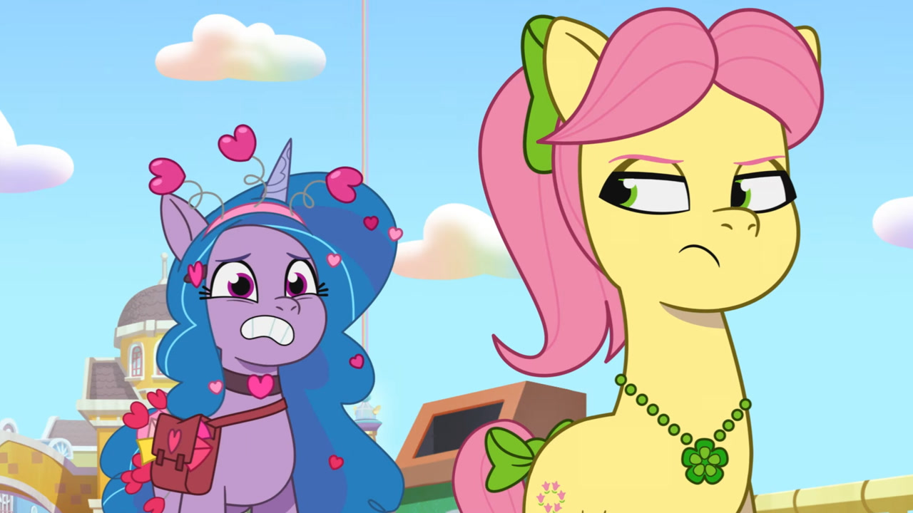 #3034406 - safe, screencap, izzy moonbow, posey bloom, earth pony, pony, unicorn, g5, my little ...