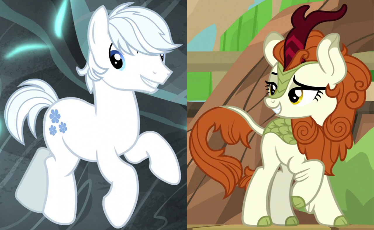 #3034804 - safe, edit, edited screencap, screencap, autumn blaze, double diamond, earth pony ...