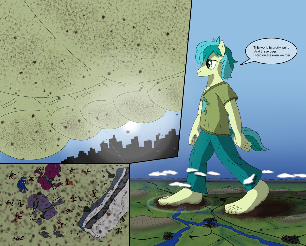 #3035194 - semi-grimdark, artist:az12lol, sandbar, earth pony, human ...