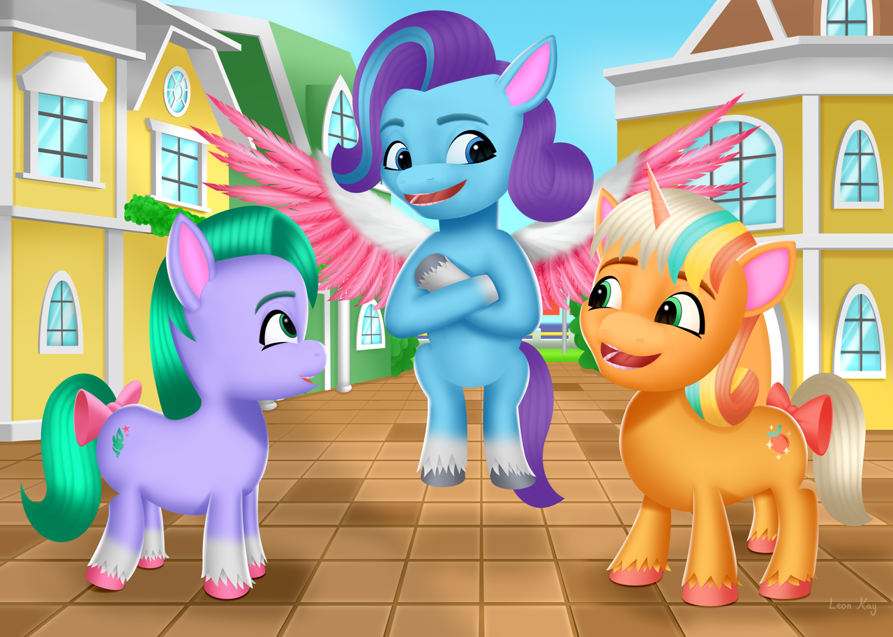 #3035386 - safe, artist:leonkay, glory (g5), peach fizz, seashell (g5 ...