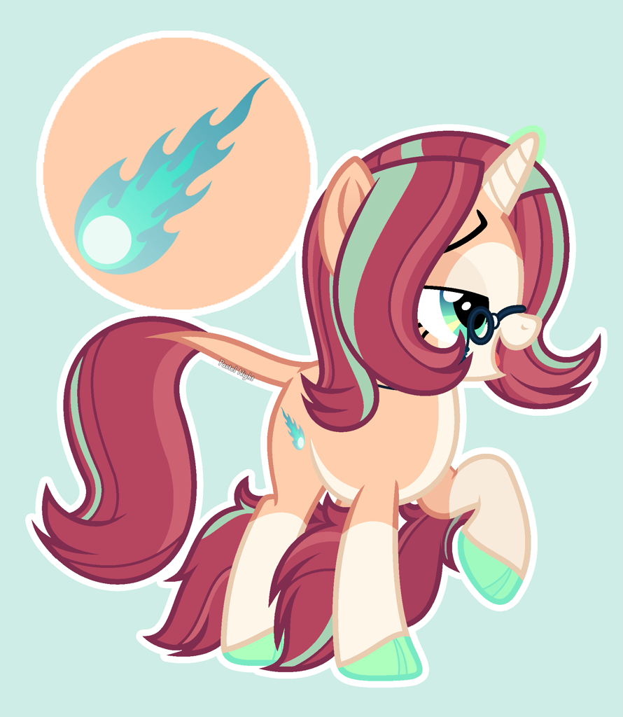 #3035594 - safe, artist:pastelnightyt, oc, oc only, oc:comet flare, hybrid, pony, unicorn, base ...
