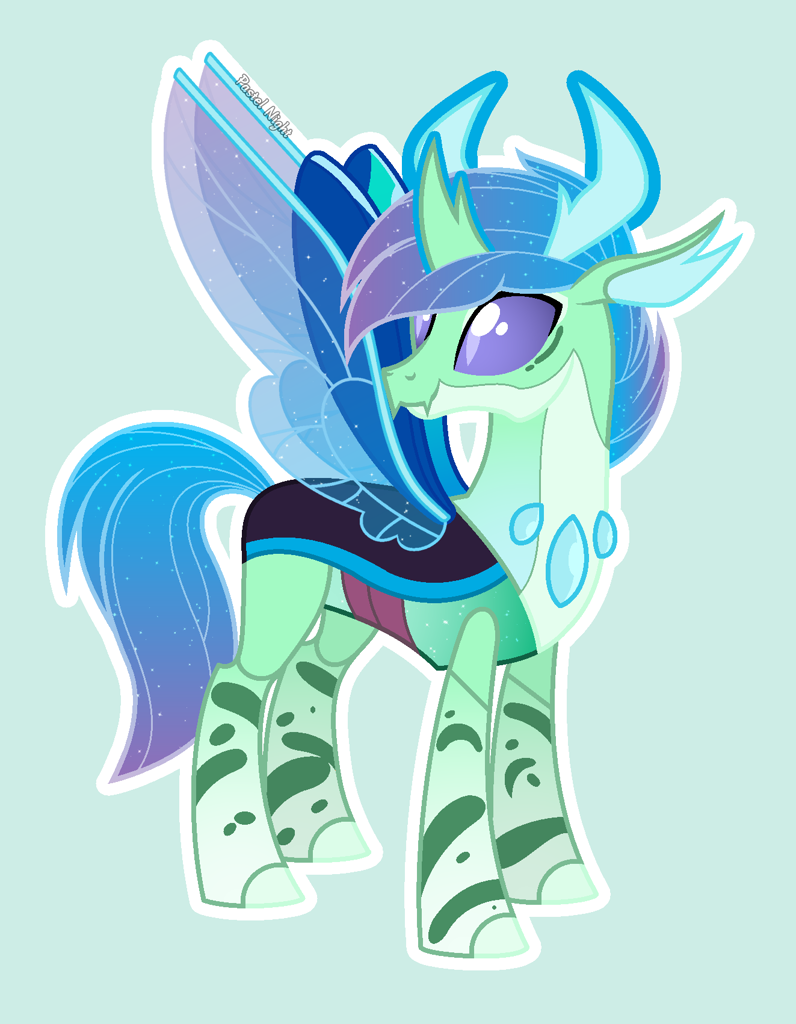 #3035599 - safe, artist:pastelnightyt, oc, oc only, oc:drax, changedling, changeling, base used ...