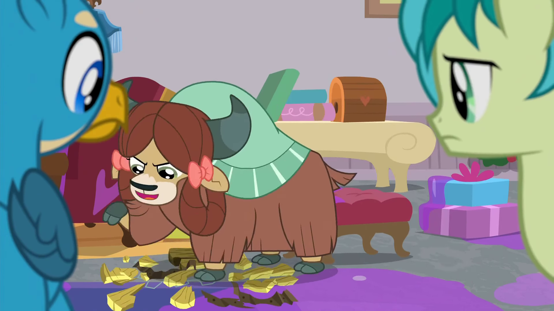 #3036211 - safe, screencap, gallus, sandbar, yona, earth pony, griffon ...