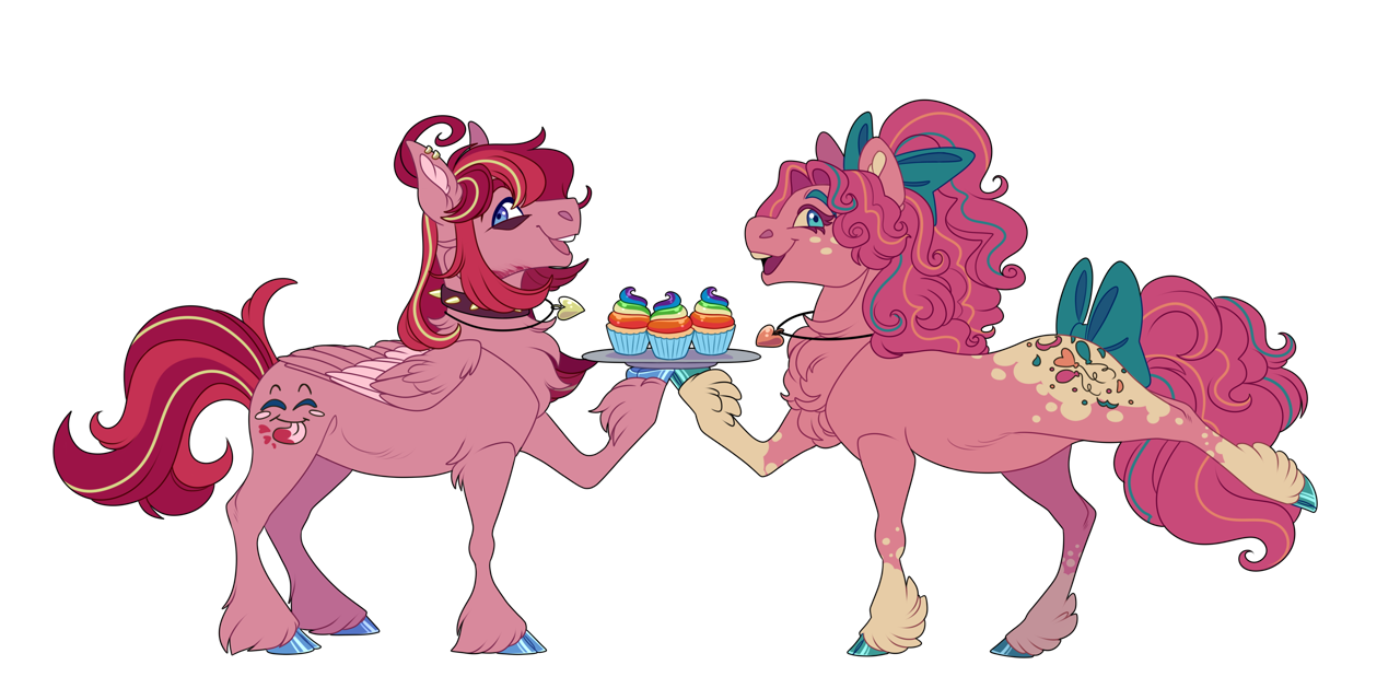 #3019488 - safe, artist:uunicornicc, pinkie pie, oc, earth pony ...