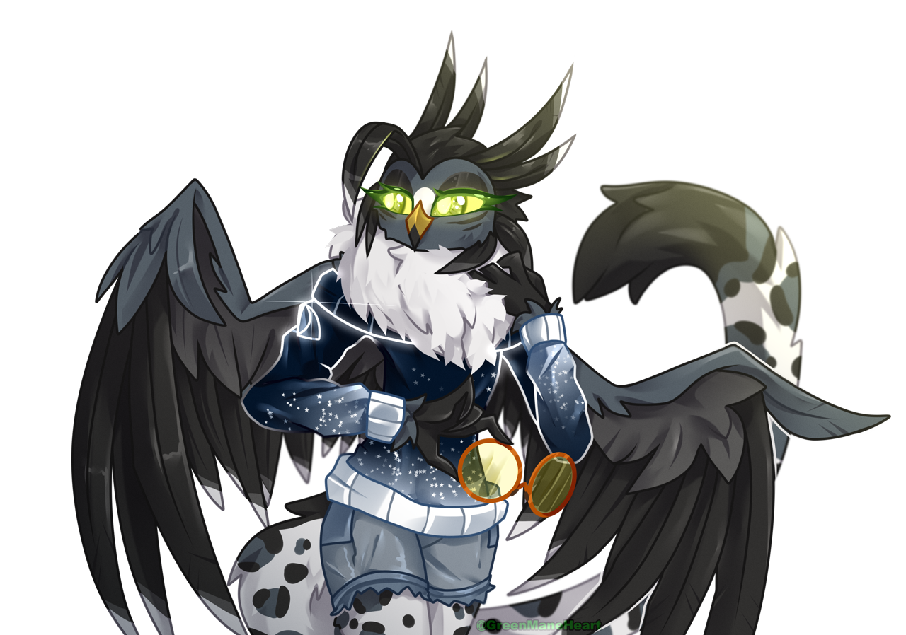 #3019613 - safe, artist:greenmaneheart, oc, oc:nightwatcher, griffon ...