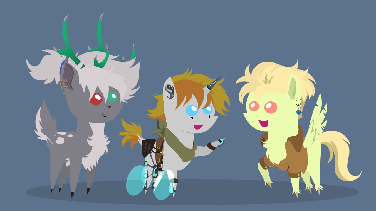 #3037517 - safe, artist:roxymadn3ss, oc, deer, pegasus, pony, unicorn ...